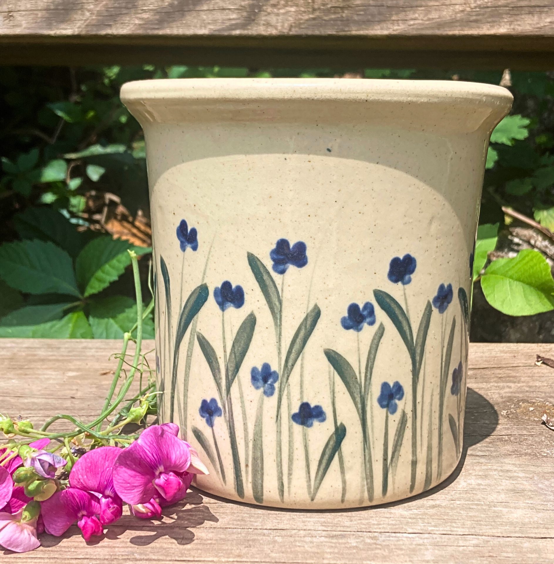 Meadow Flowers quart crock | Personalized Pottery and Custom Fundraising
